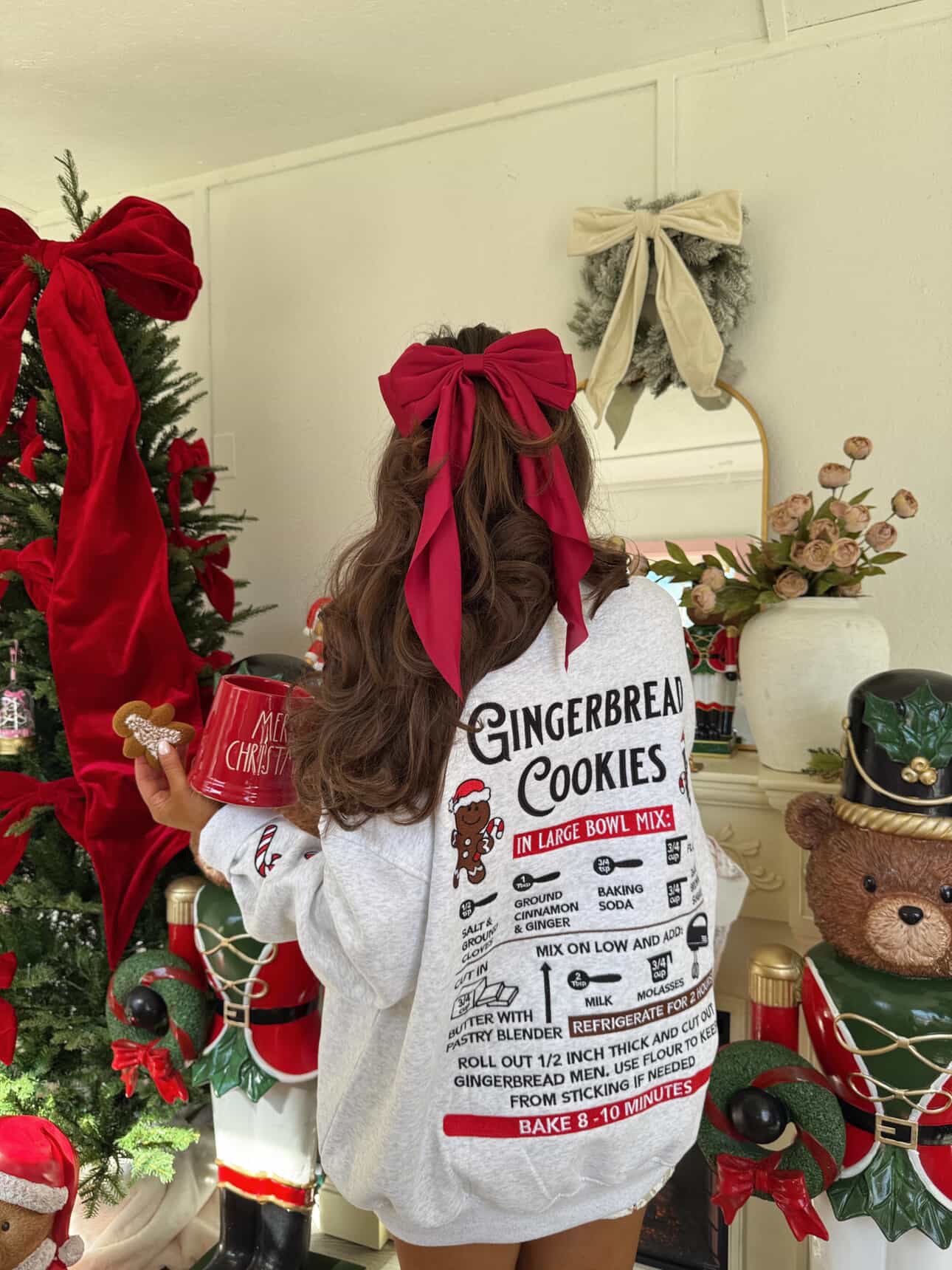 Pearl Grey Gingerbread Recipe Christmas Embroider Sweatshirt ...