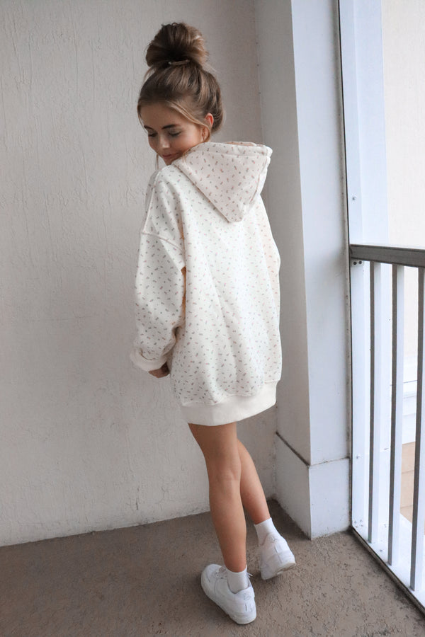 Toasted Cream Roses Embroider Logo Hoodie – Sunkissedcoconut