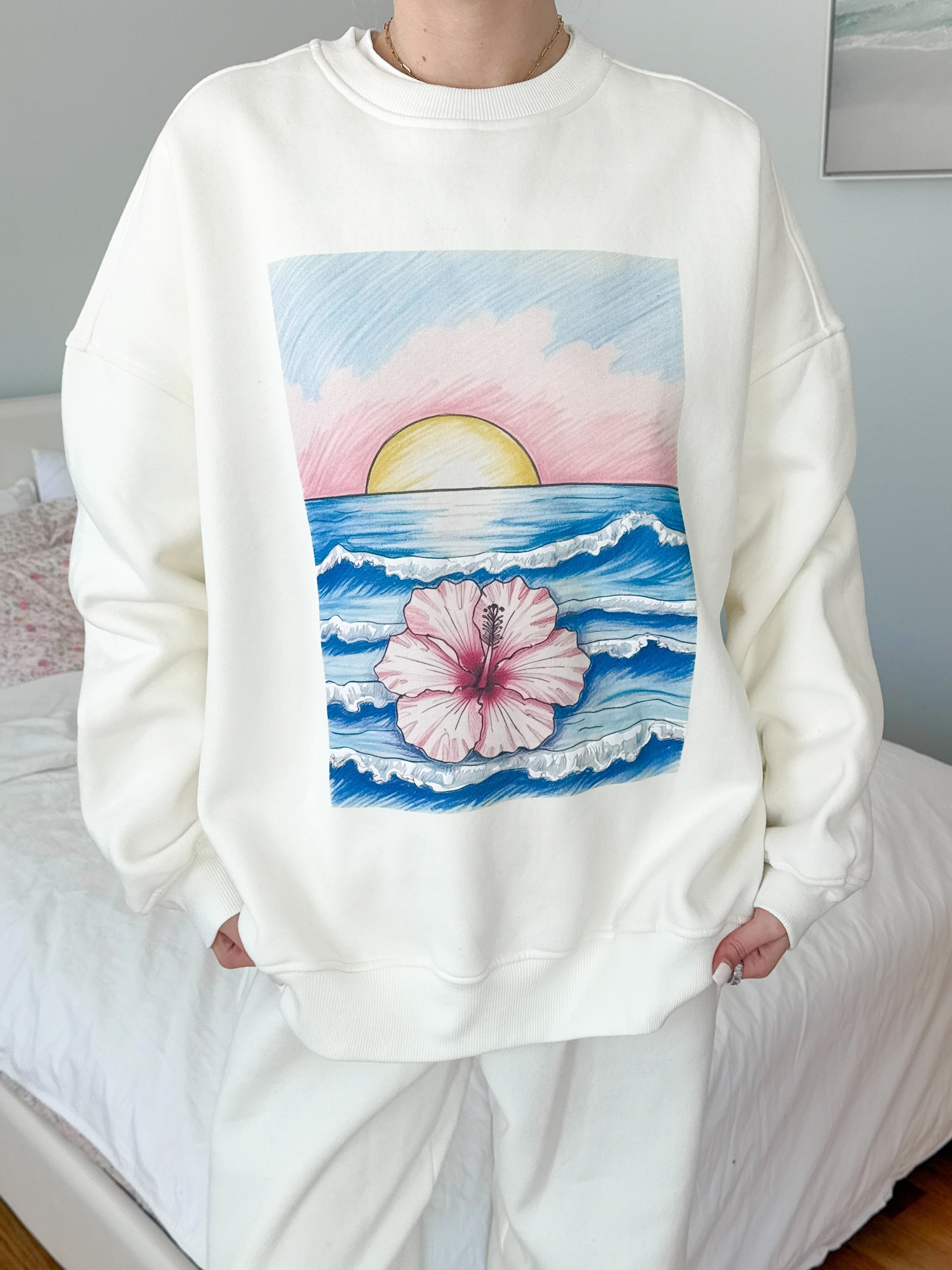Ivory Ocean Sunset Dreams Sweatshirt – Sunkissedcoconut