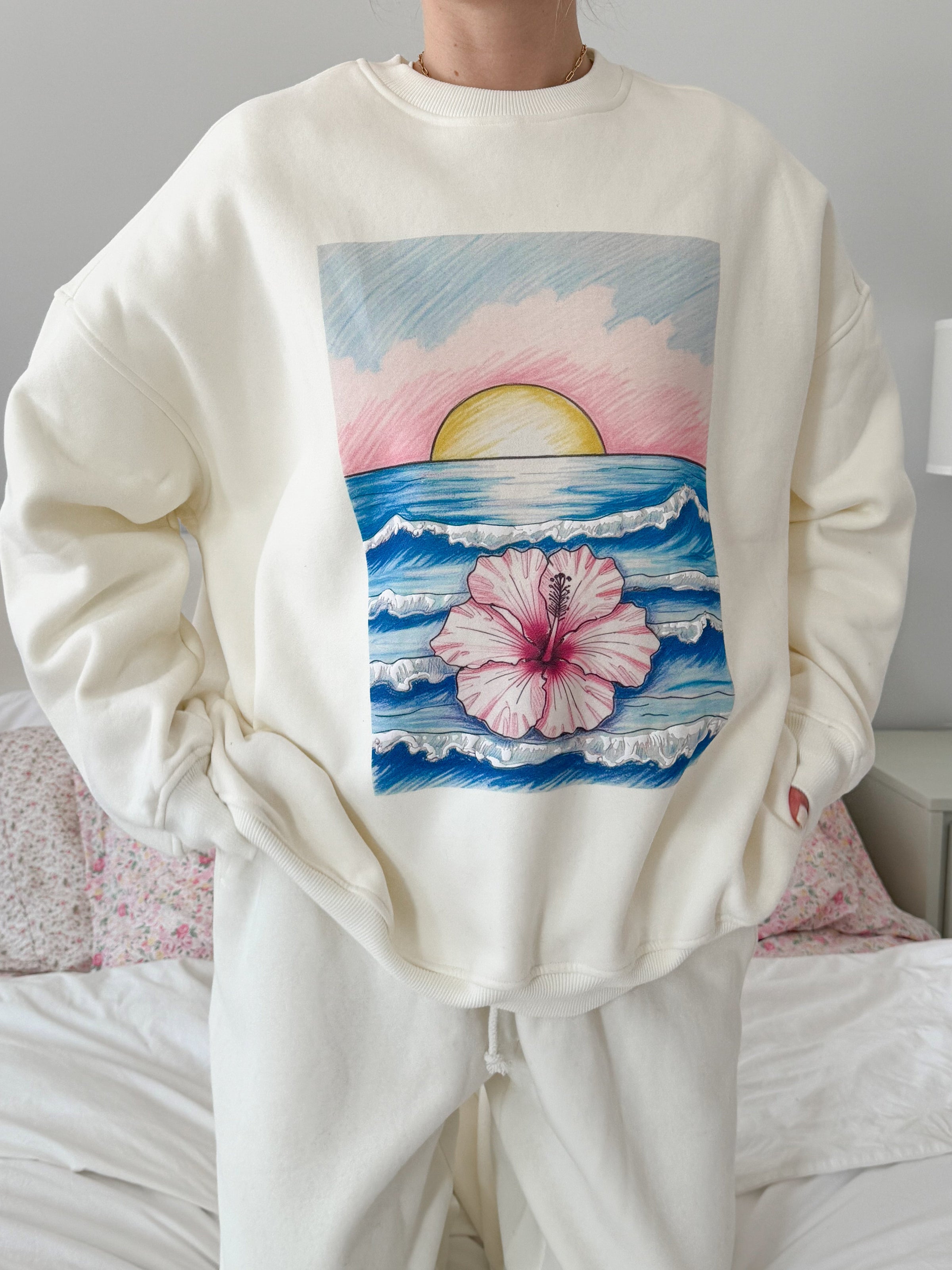 Ivory Ocean Sunset Dreams Sweatshirt – Sunkissedcoconut