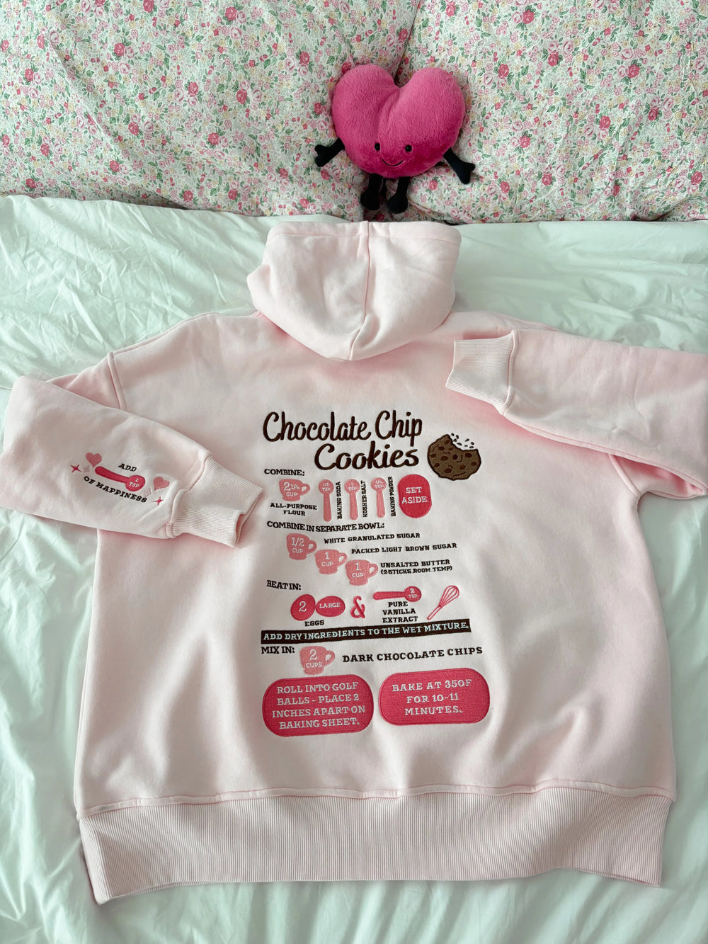Light Pink Chocolate Chip Cookie Recipe Embroider Hoodie – Sunkissedcoconut