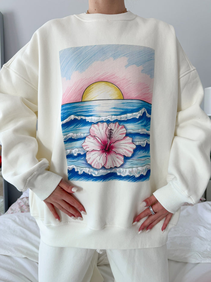 Ivory Ocean Sunset Dreams Sweatshirt – Sunkissedcoconut