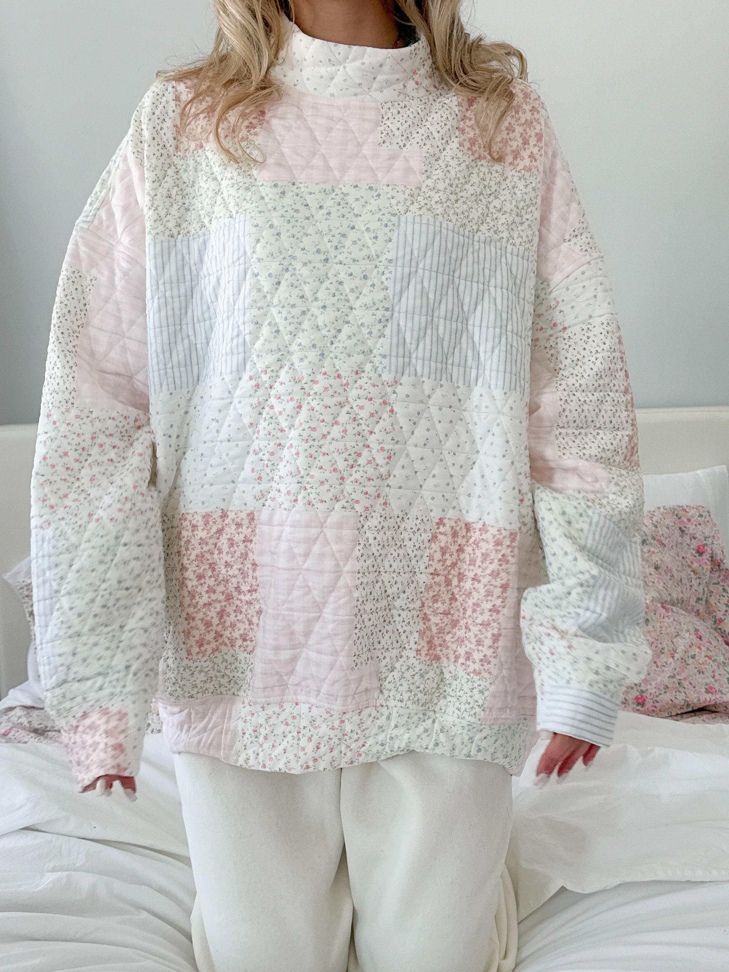 Quilted Pastel Mockneck Sweatshirt – Sunkissedcoconut